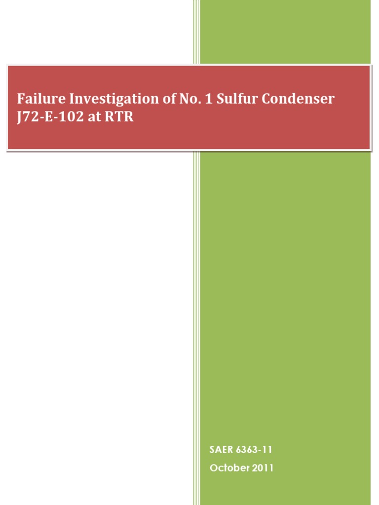 SRU Sulfur Repair | PDF