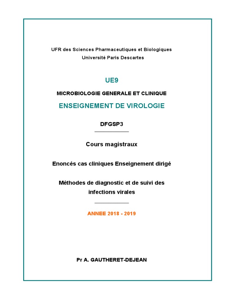 Polycopié Virologie 3A 2018-2019 | PDF