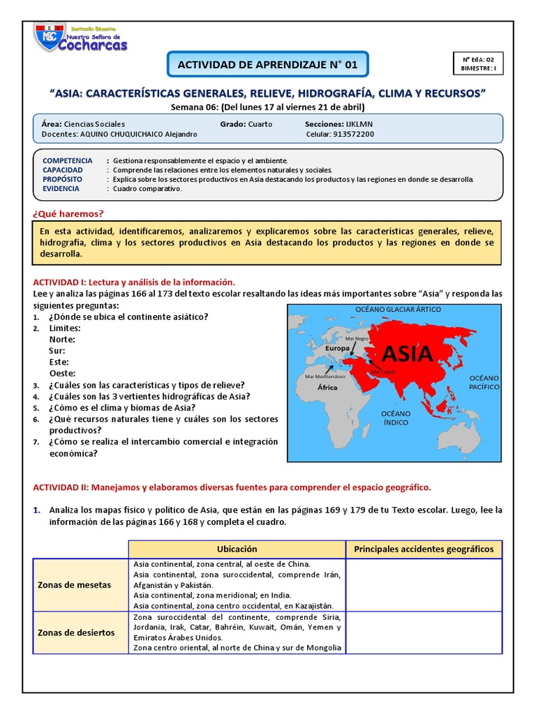 Asia: Geografía, Clima y Recursos | PDF
