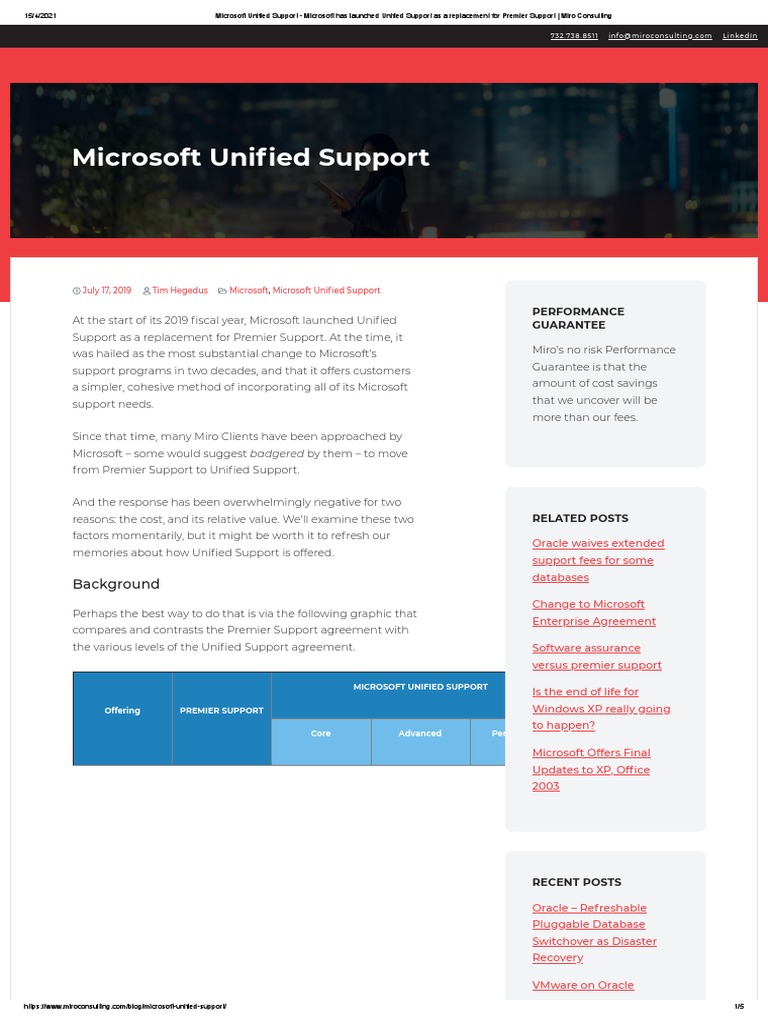 Microsoft Unified Support - Microsoft Has Launched Unified Support As A ...