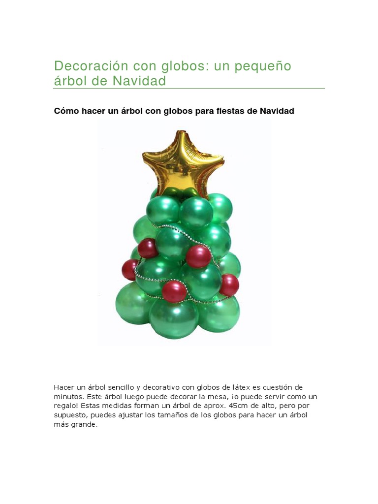 Árbol de Navidad con Globos: Guía Rápida | PDF