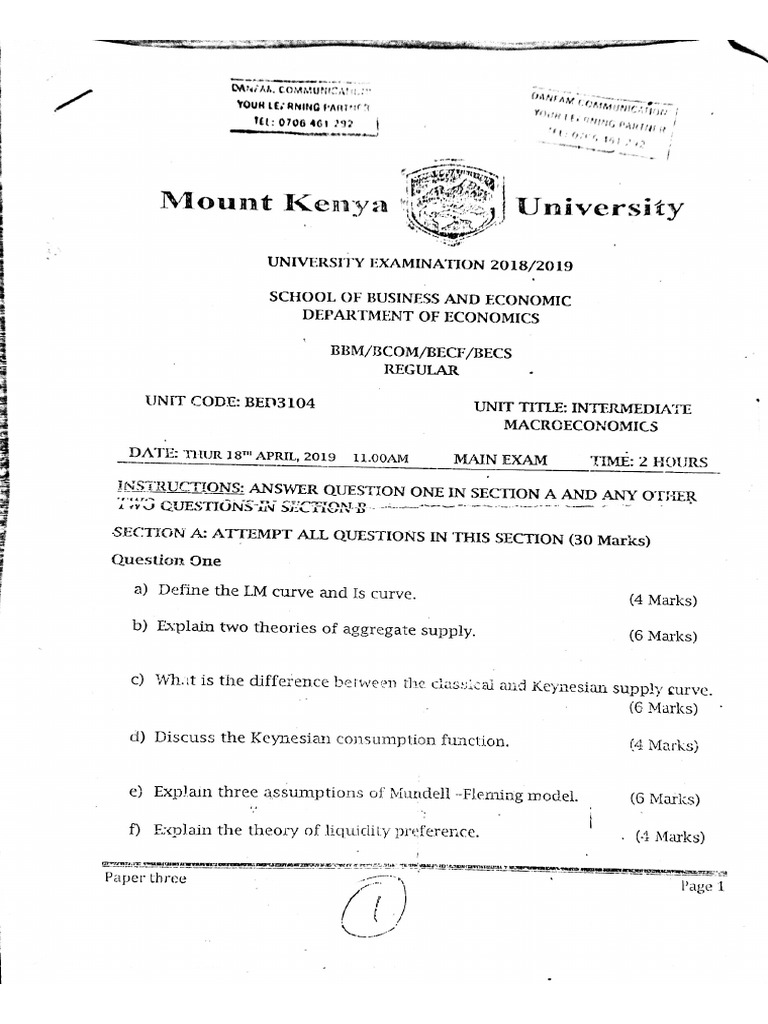 Intermediate Macroeconomics Papers | PDF