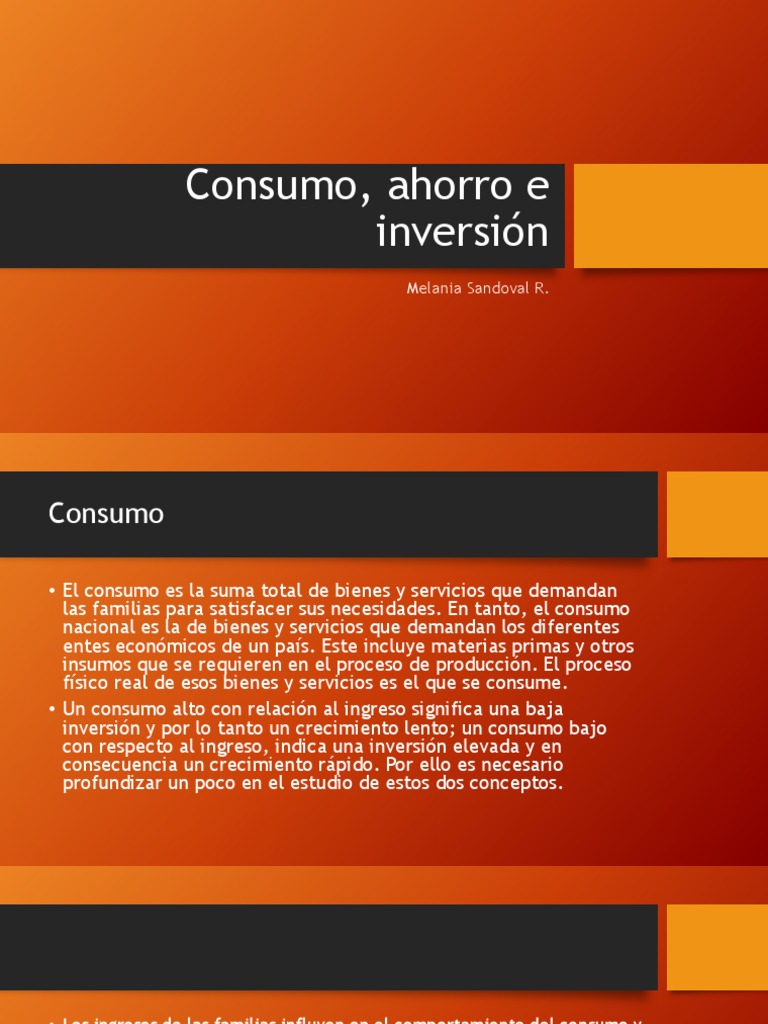 Consumo, Ahorro e Inversión Económica | PDF | Finanzas y dinero