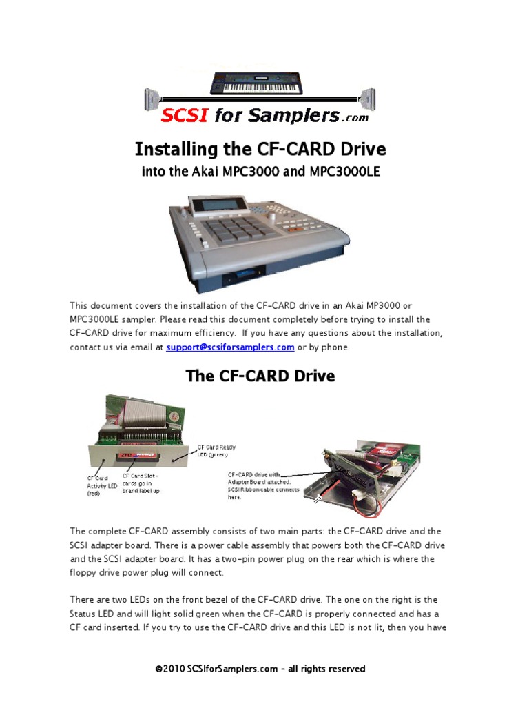 Akai MPC3000 CF-Card Installation Guide | PDF