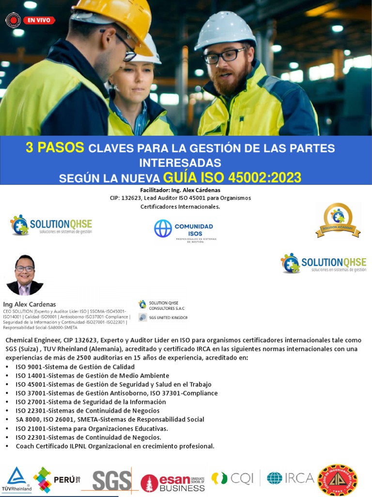 3 Pasos Claves para La Gestion de Partes Interesadas Según La Iso 45002 ...