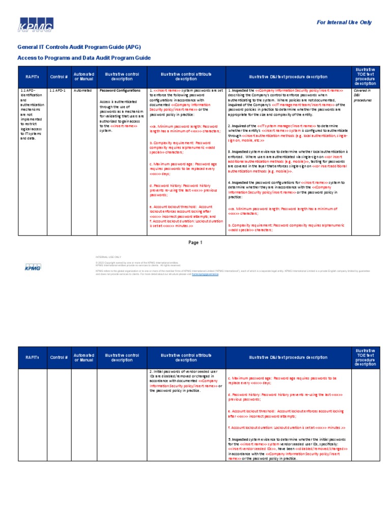 General IT Controls Audit Program Guide v2023 | PDF | Computers