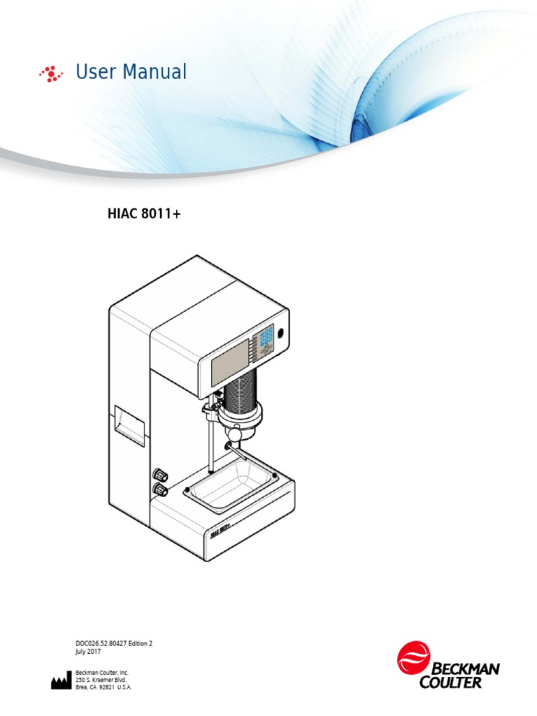 HIAC 8011+ User Manual (Edicion2) | PDF