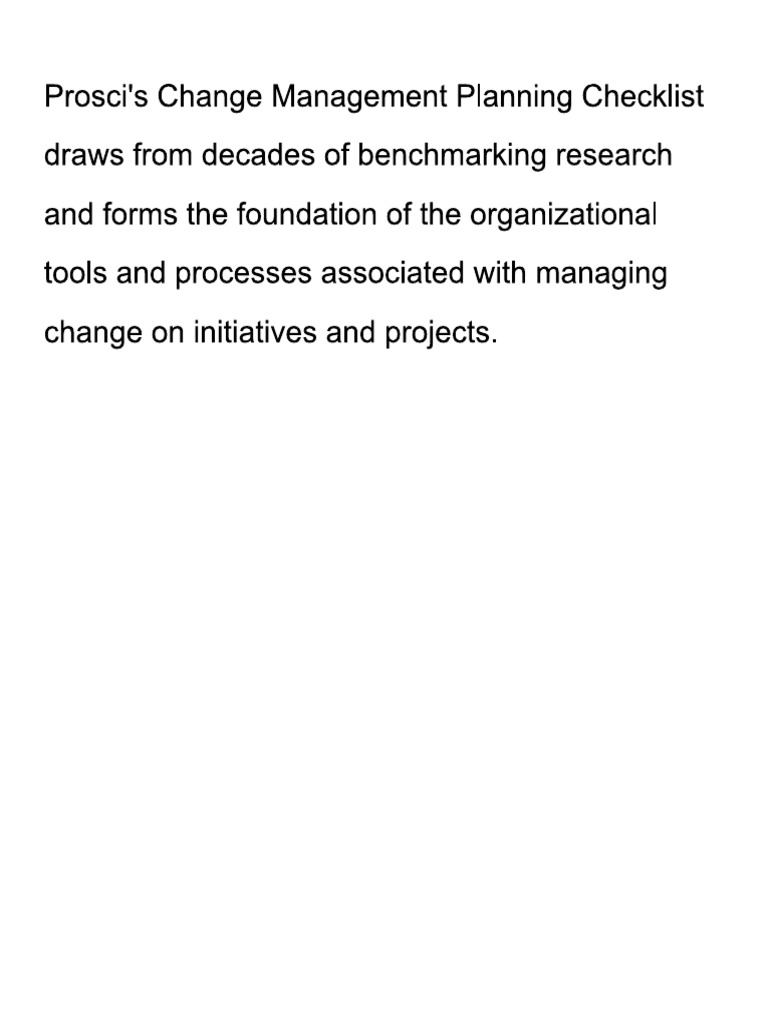 Prosci Checklist | PDF