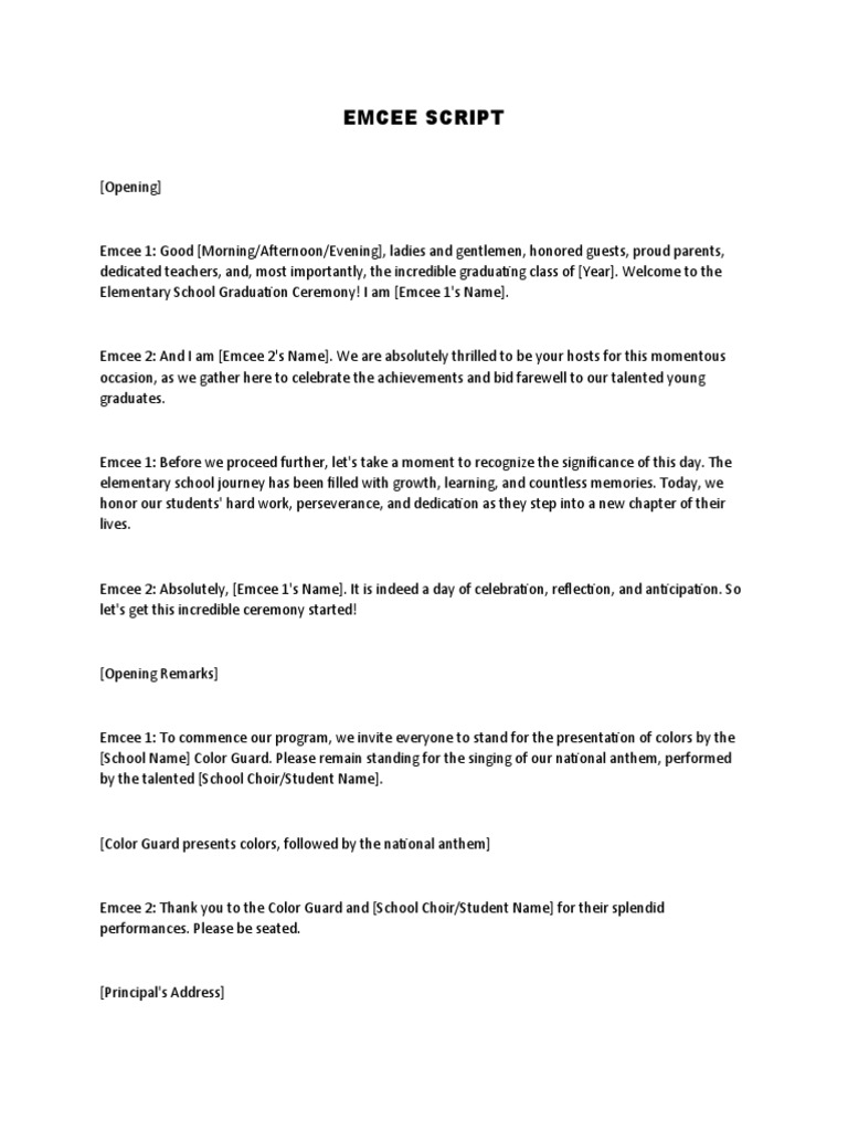 Emcee Script | PDF | Leadership | Public Speaking