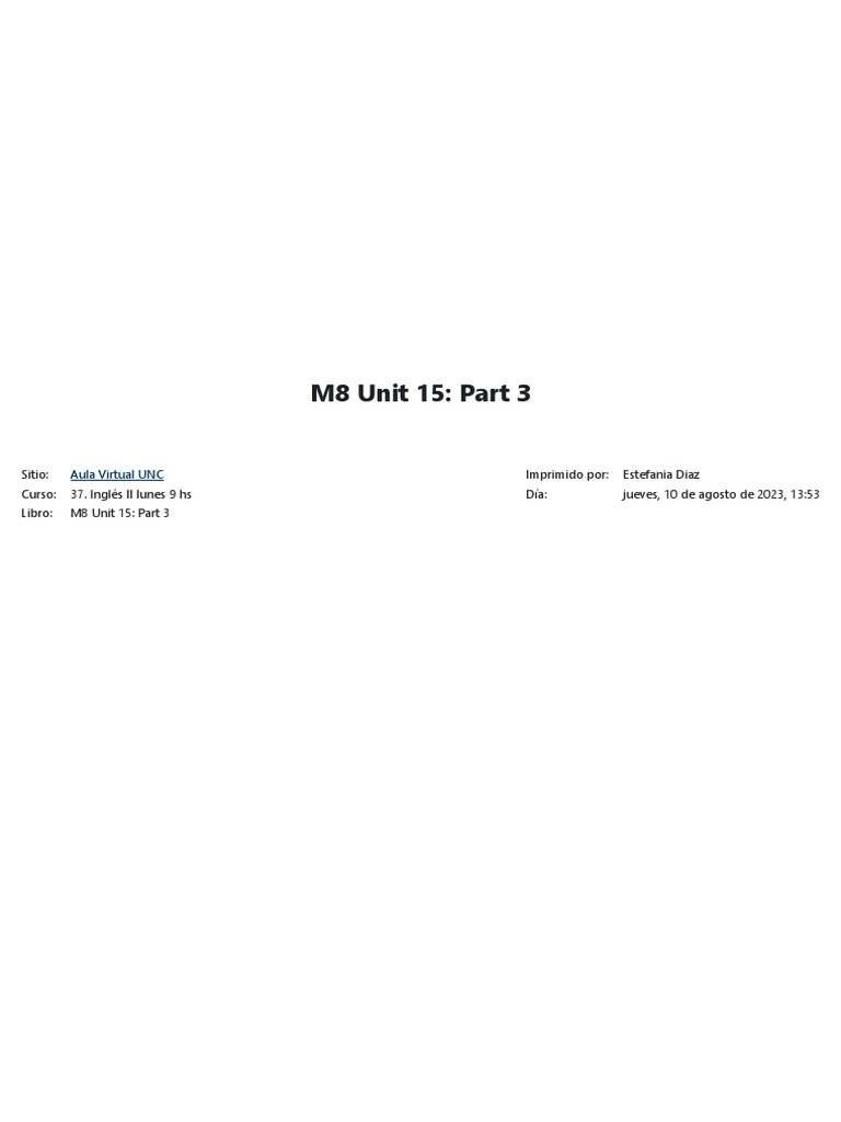 M8 Unit 15_ Part 3 | PDF
