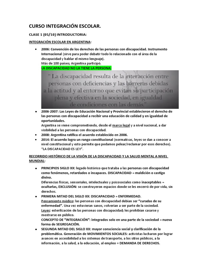 Curso Integración Escolar | PDF