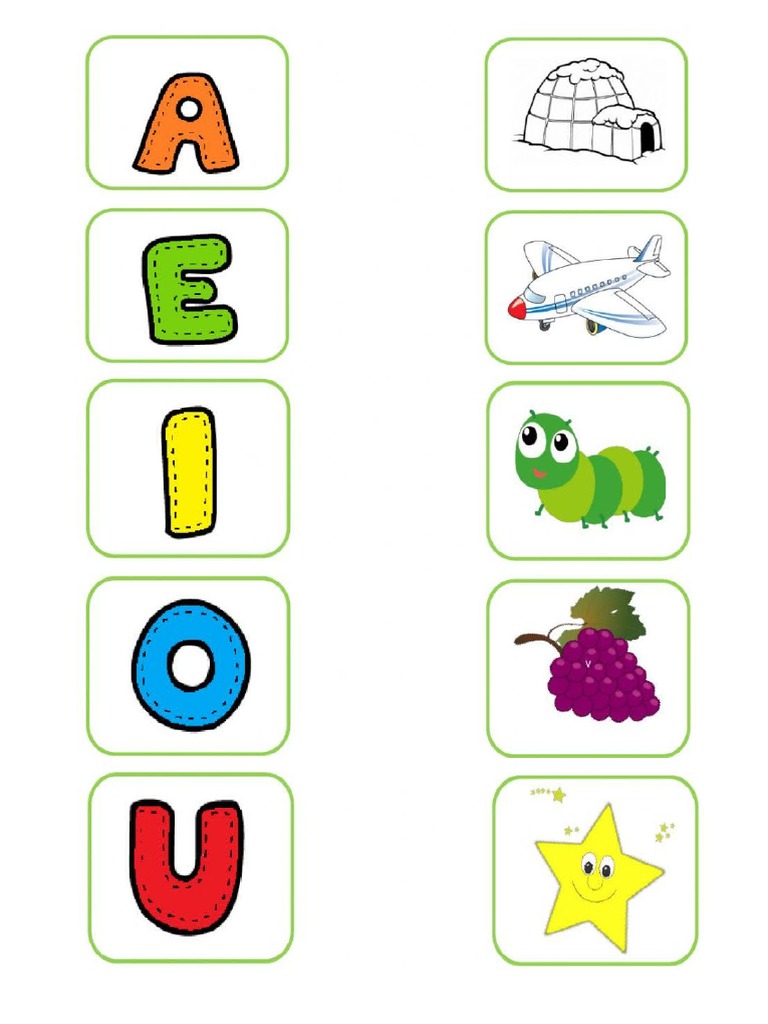 Vocales Con Imagenes | PDF