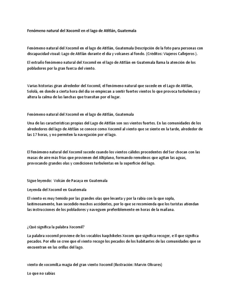 Xocomil en el lago de Atitlán | PDF