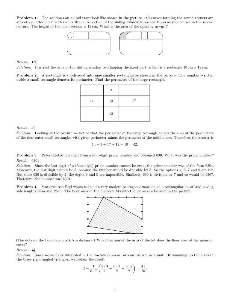 Math Problem Solutions and Results | PDF
