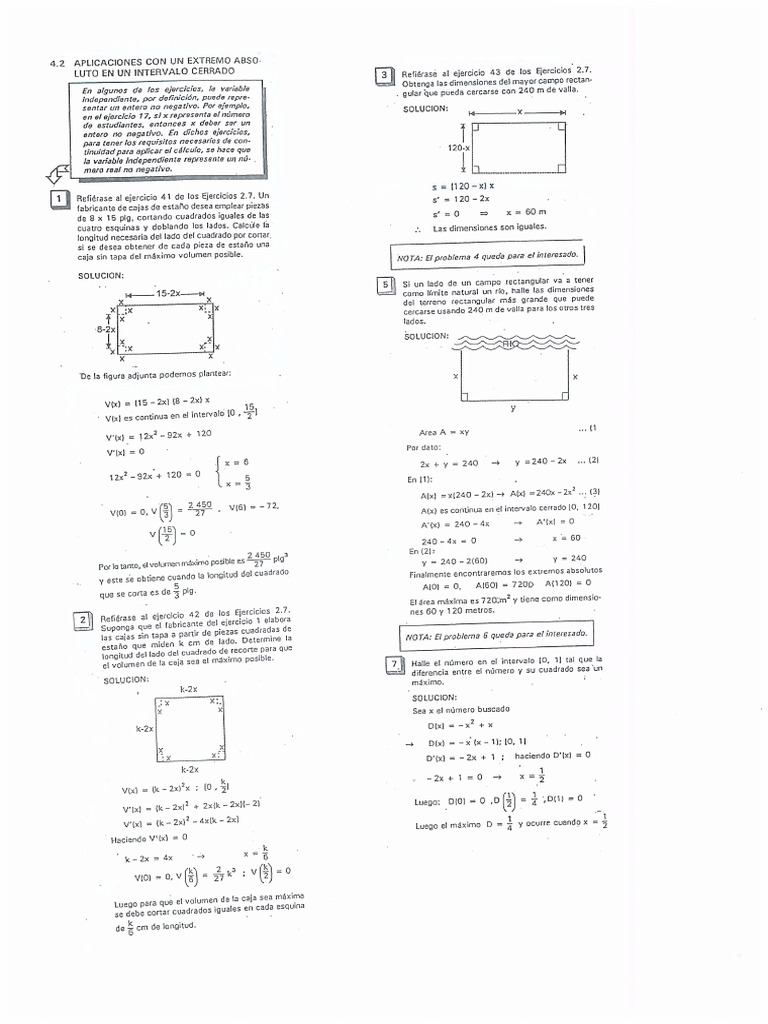Problemas de Máximos y Minimos | PDF
