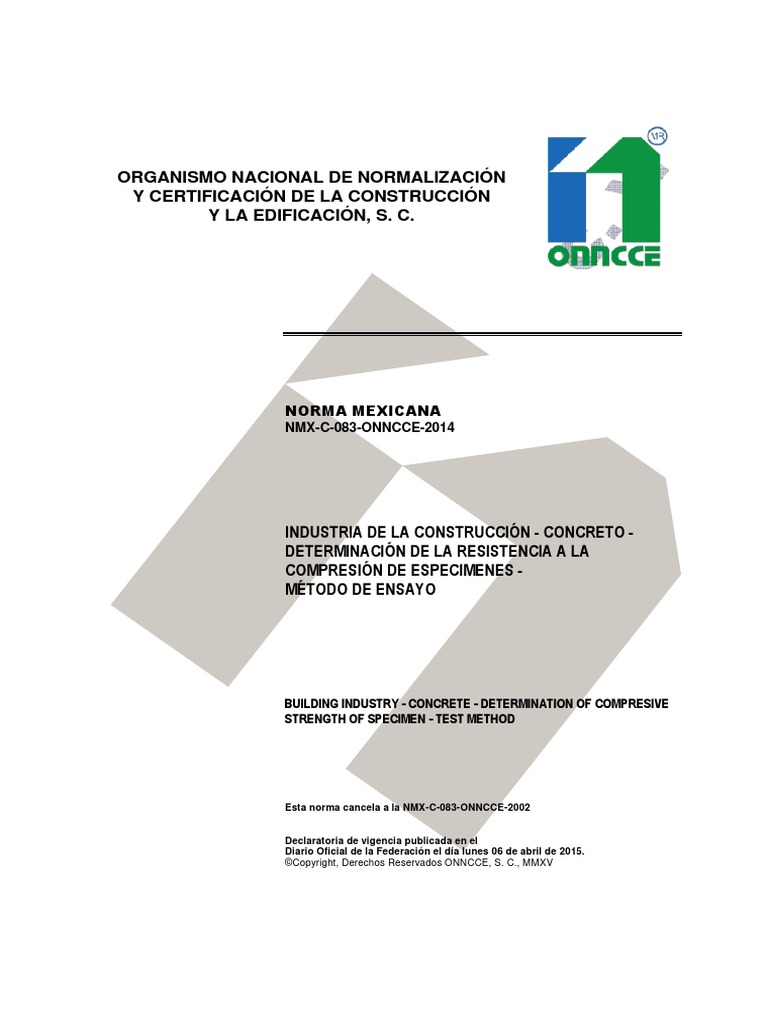 NMX C 083 Onncce 2014 | PDF