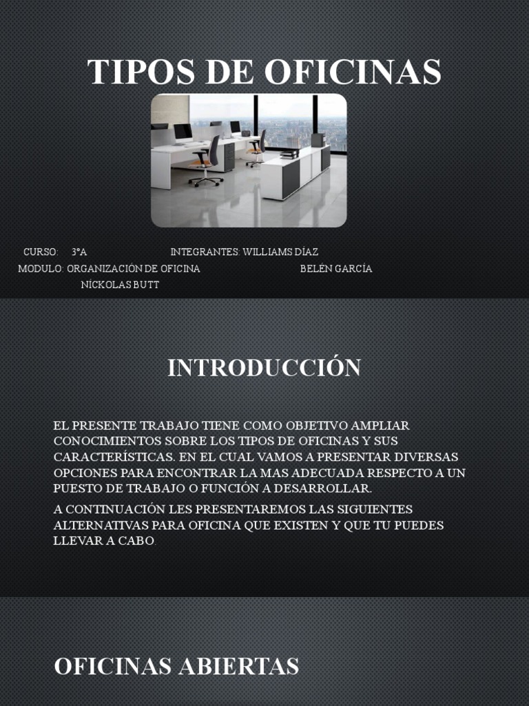 Tipos de Oficinas | PDF