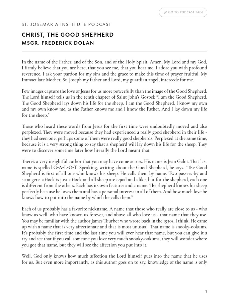 Christ The Good Shepherd 1 | PDF | Jesus | Shepherd