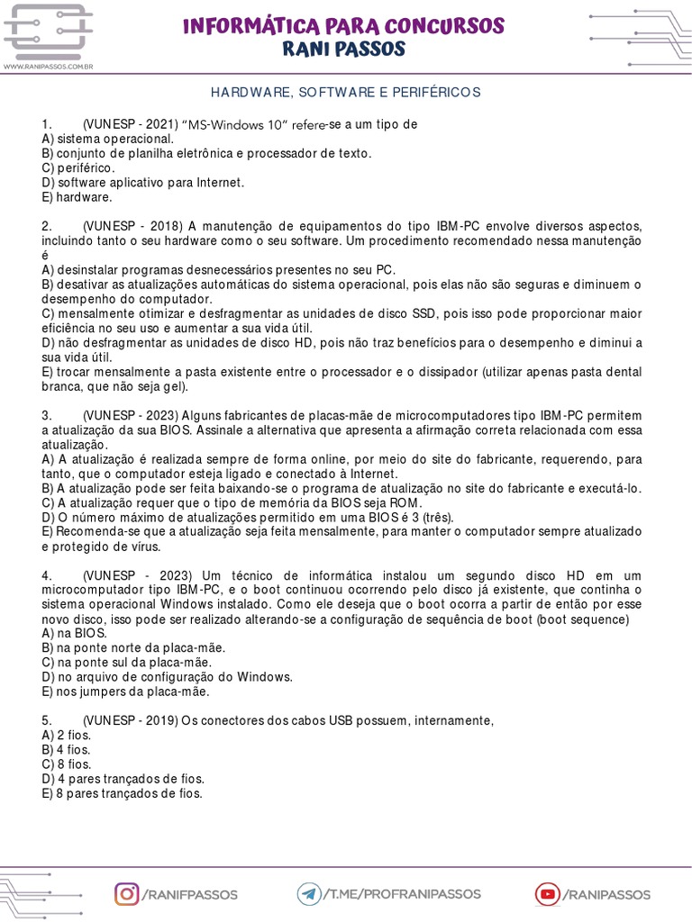 Aula 01 Fundamentos Da Computação 1 Pdf Jogos E Atividades