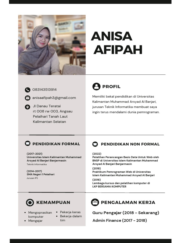 CV Anisa Afipah | PDF