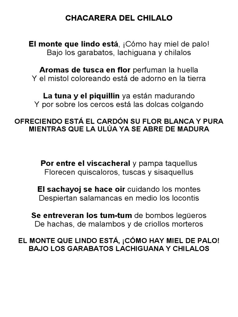 Chacarera Del Chilalo | PDF