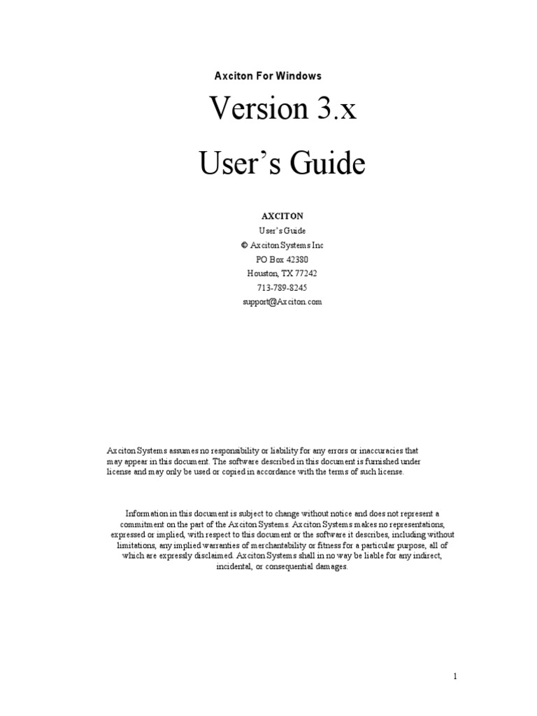 Axciton Manual | PDF