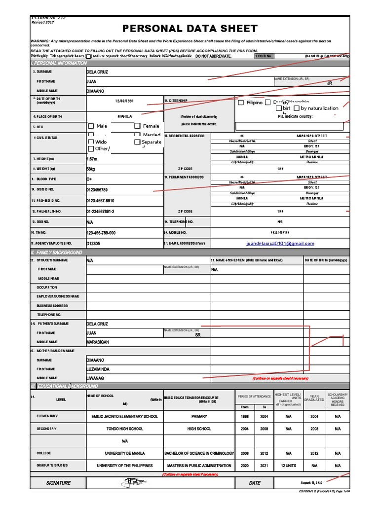 PDS With Directions | PDF