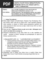 Undangan Pesta Bona Taon 2023 | PDF