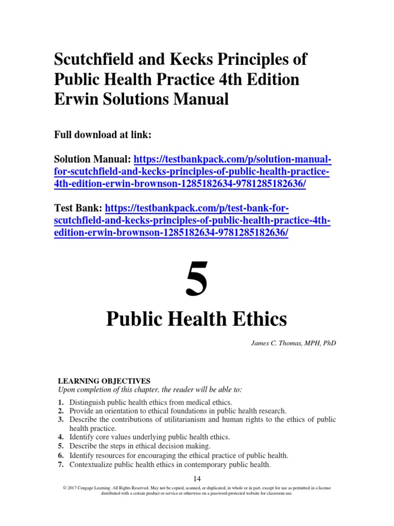 Scutchfield and Kecks Principles of Public Health Practice 4th Edition ...