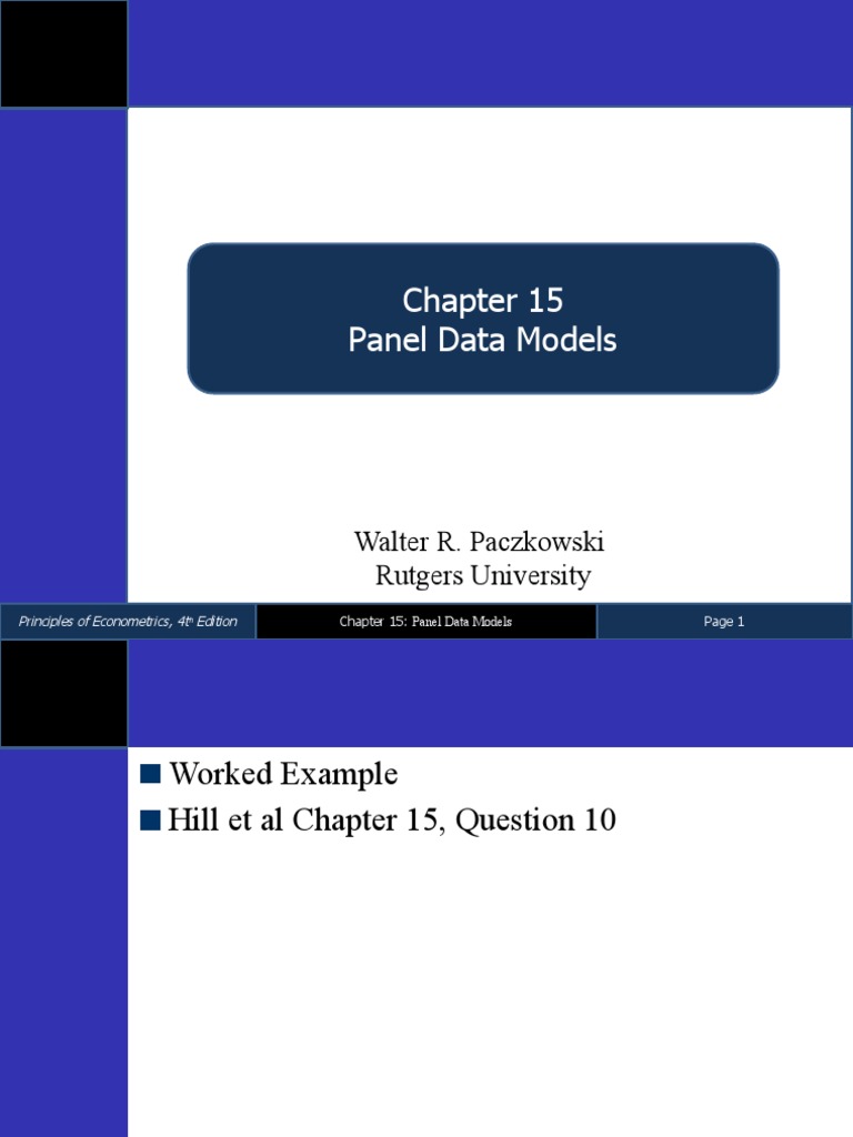 Econometrics - Panel Data Worked Examples | Download Free PDF | Fixed ... Econometrics - Panel Data Worked Examples | Download Free PDF | Fixed ...
