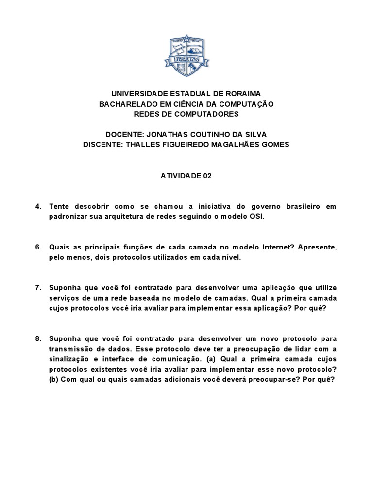 RDC - Atividade 02 | PDF