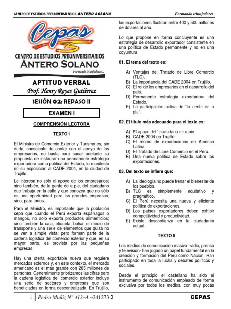 02 - Repaso RV - Ii | PDF | Física | Perú