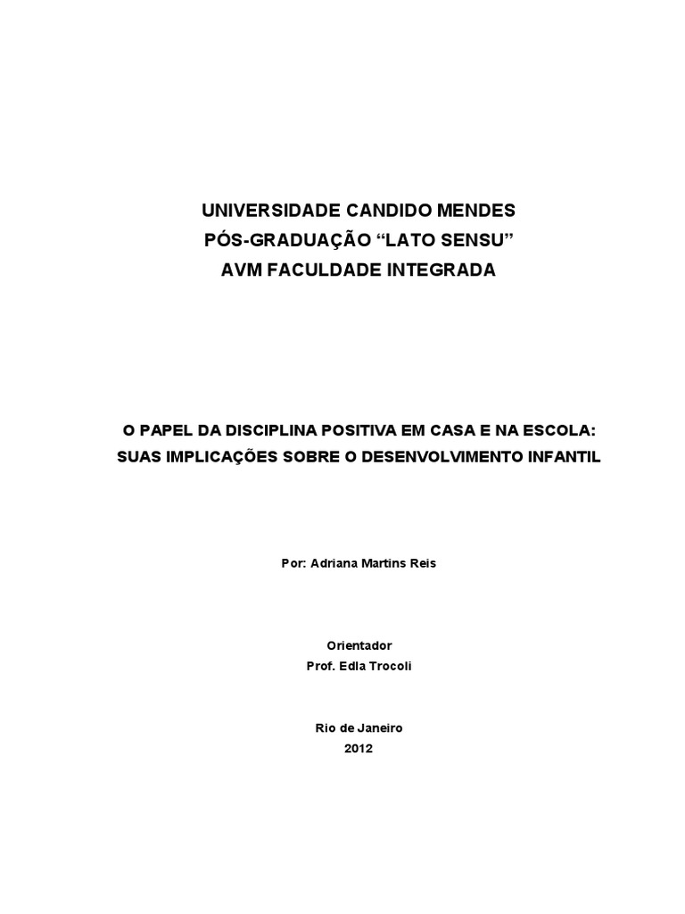 Disciplina Positiva na Educação Infantil | PDF | Aprendizado | Pensamento