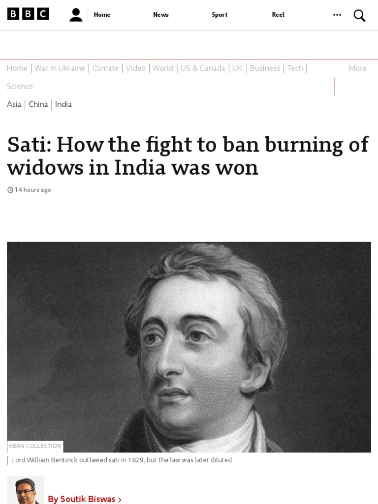 Sati - How The Fight To Ban Burning of Widows in India Was Won - BBC News | PDF | British Raj