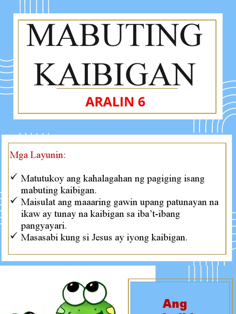 Aralin 6 Mabuting Kaibigan | PDF