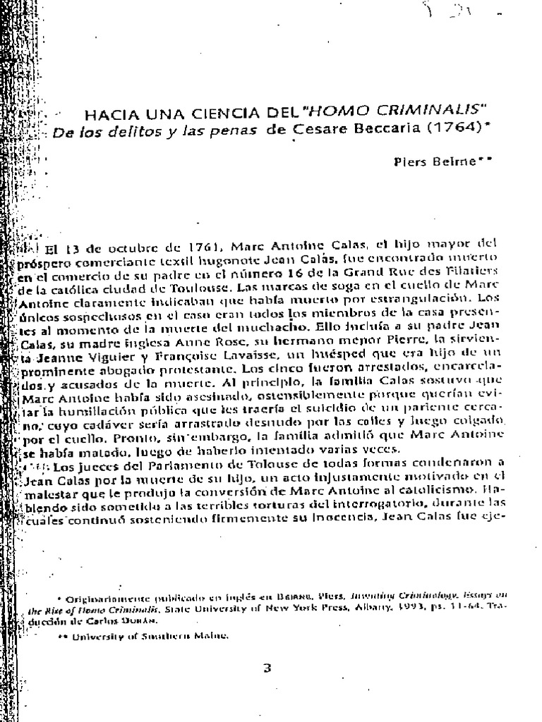 Beirne - Piers - Hacia Una Ciencia Del Homo Criminalis | PDF