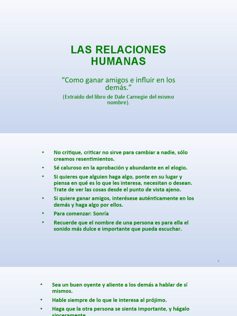 Las Relaciones Humanas | PDF