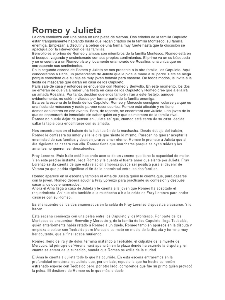Tragedia de Romeo y Julieta | PDF | Aldea | Romeo y Julieta