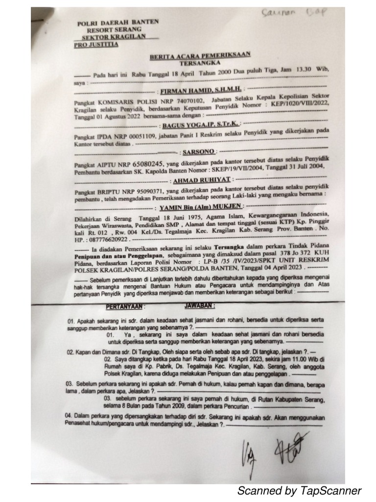 Berkas Perkara Pidana | PDF