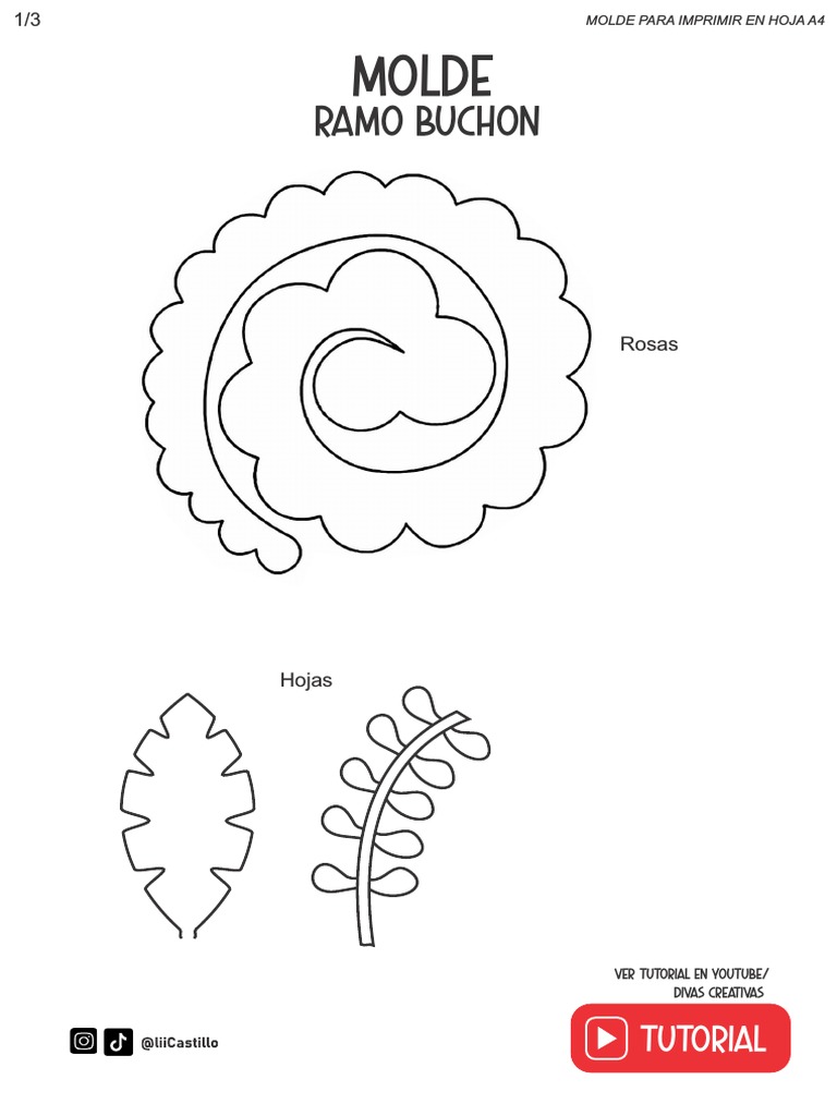 Molde Ramo Buchón: Guía de Impresión A4 | PDF