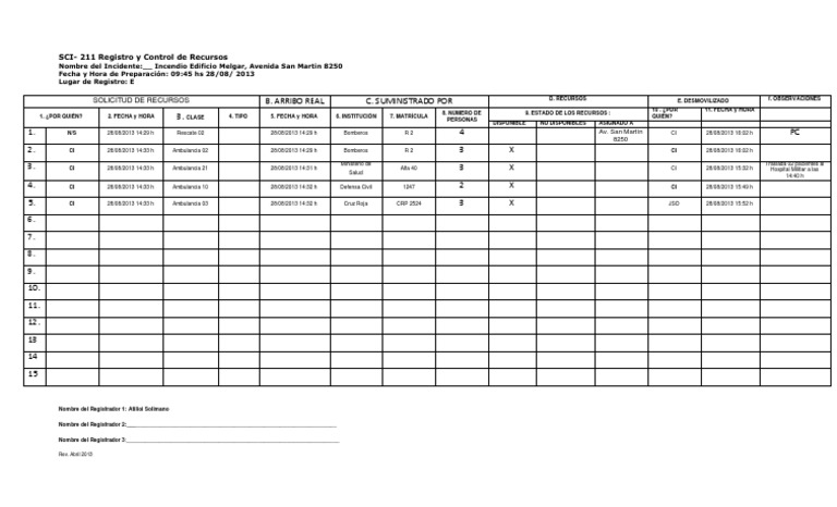Formulario SCI 211 | PDF