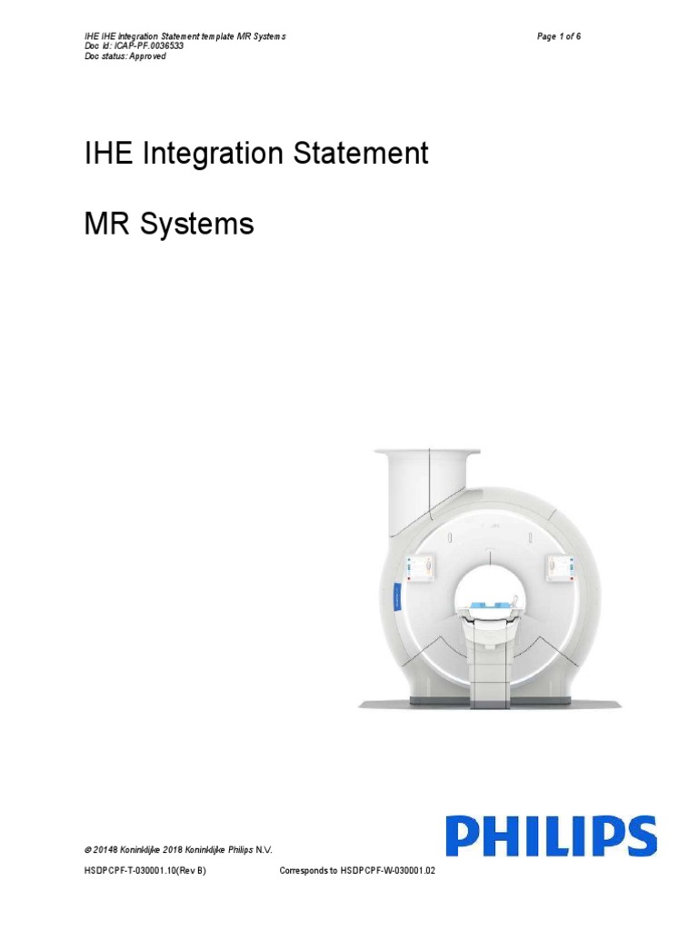 IHE Integration Statement for MR Systems | PDF | Business | Computers