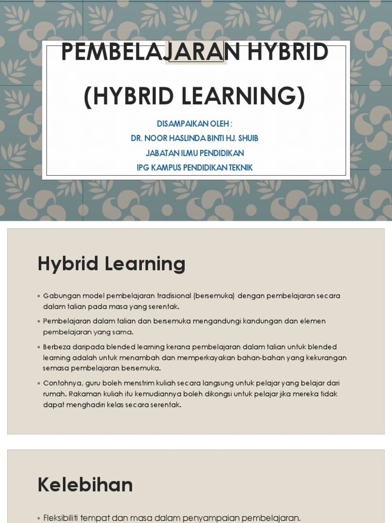 Pembelajaran Hybrid (Hybrid Learning) | PDF