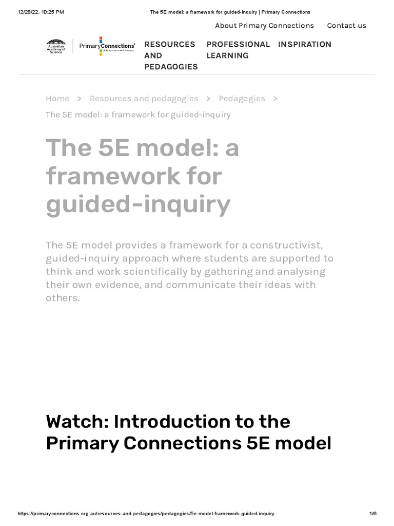 5E Model for Guided Inquiry in Science | PDF | Inquiry | Concept
