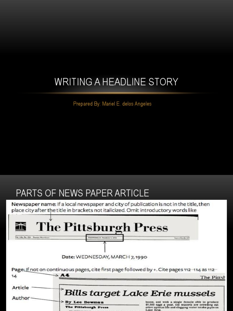 Writing A Headline Story | PDF