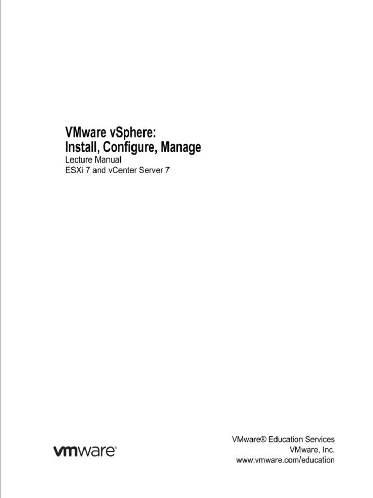Vmware Vsphere Install Configure Manage v70 PDF | PDF | Business