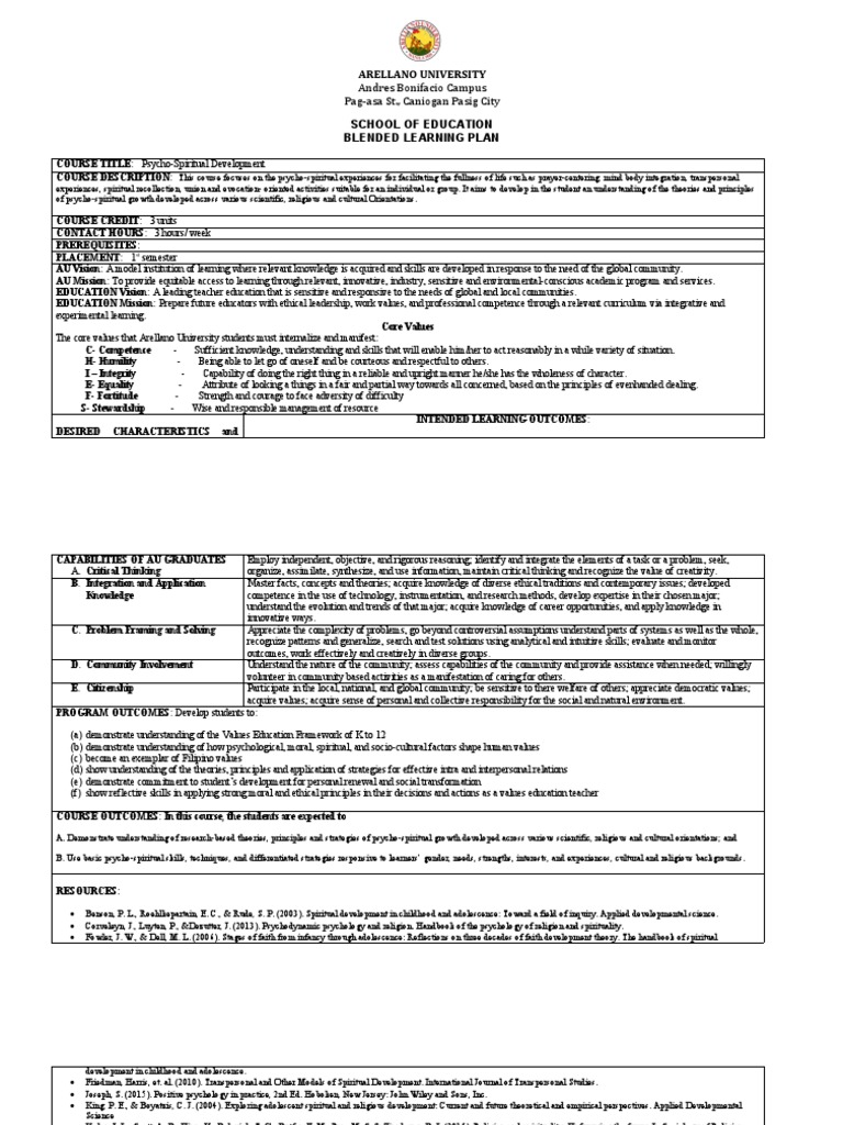 VED06 PSYCHO-SPIRITUAL DEVELOPMENT | PDF