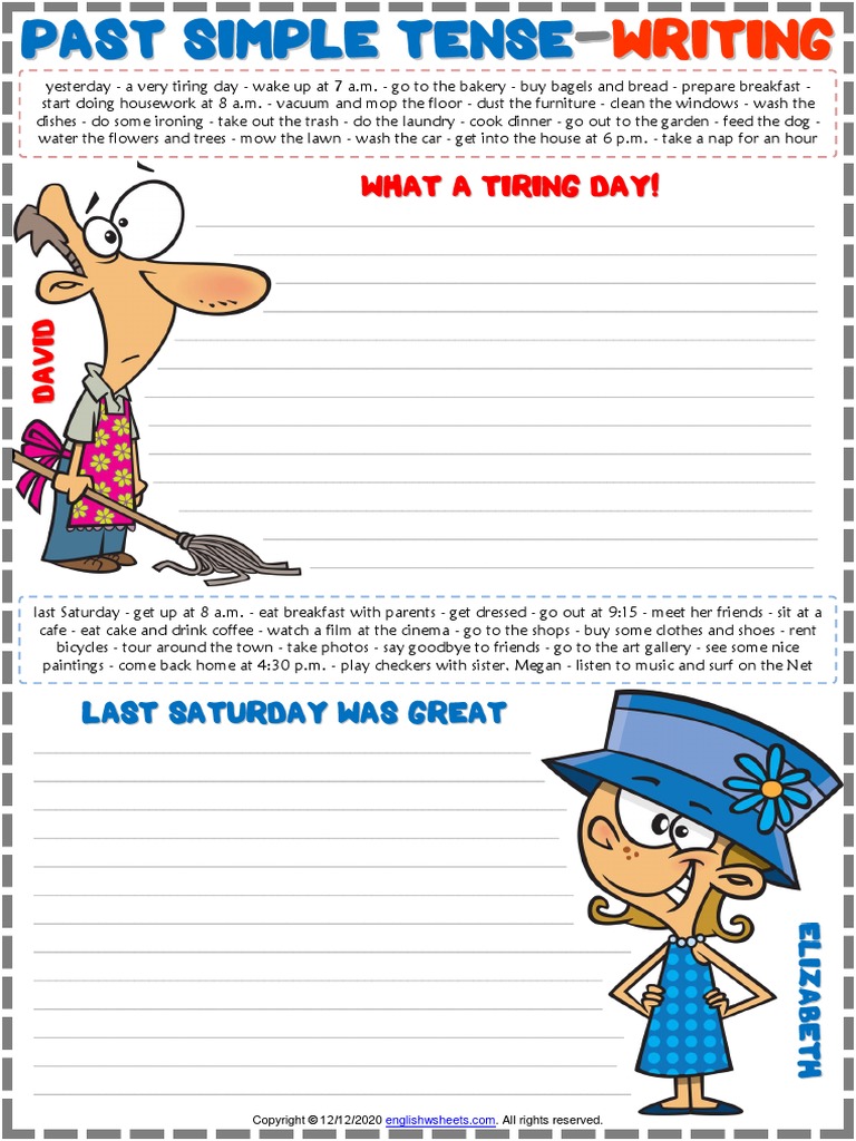Past Simple Tense Esl Printable Writing Exercise Worksheet | PDF
