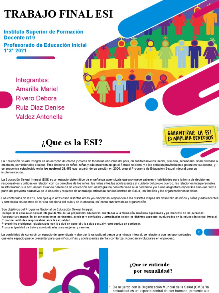 Trabajo Final Esi | PDF | La sexualidad humana | Educación sexual