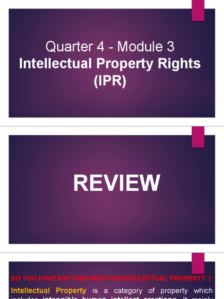 Quarter 4 - Module 3: Intellectual Property Rights (IPR) | PDF | Art | Computers
